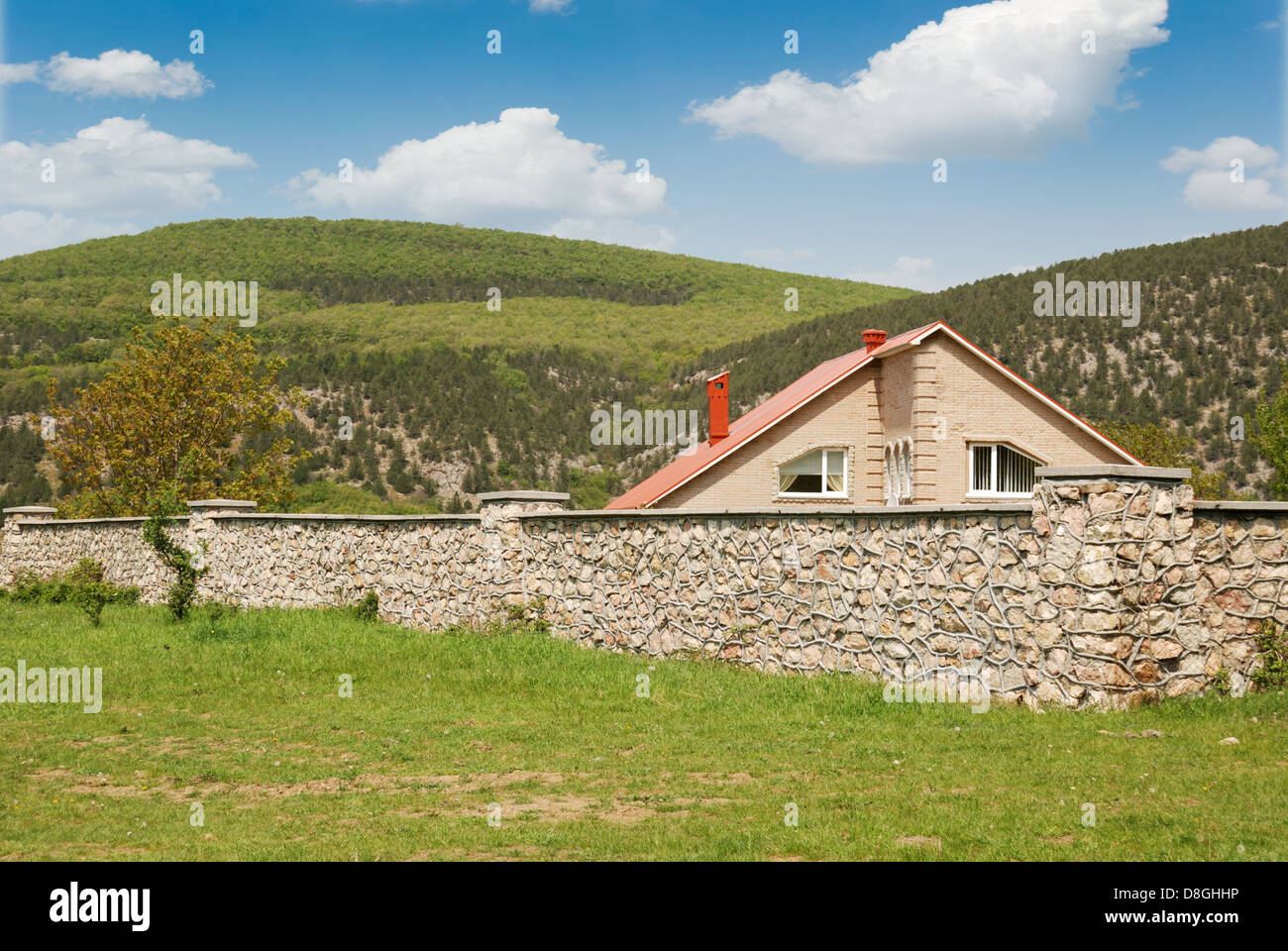The house in a valley Stock Photo - Alamy
