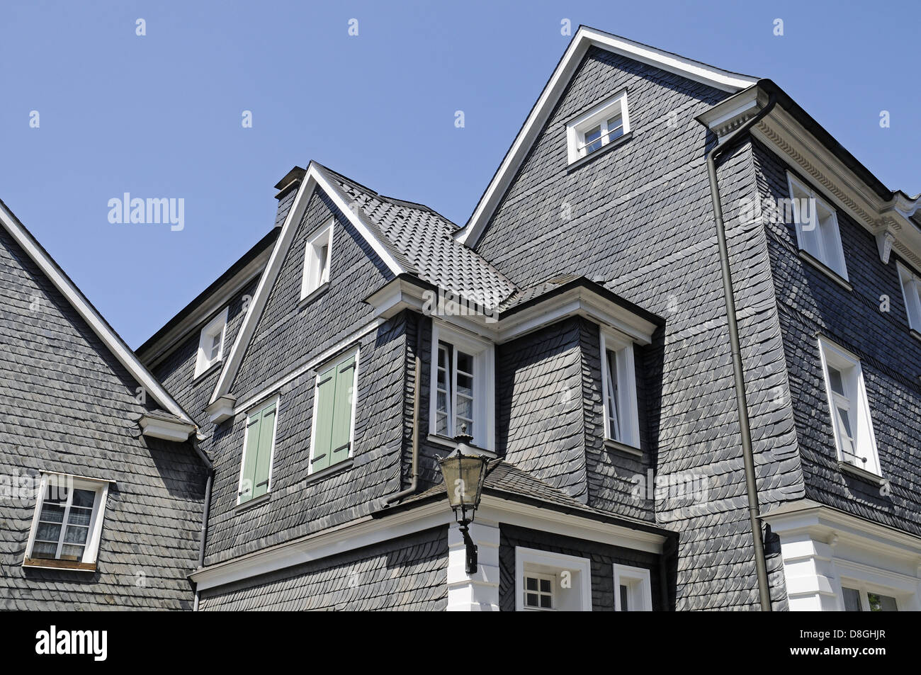 Old town with historical slate houses hi-res stock photography and ...