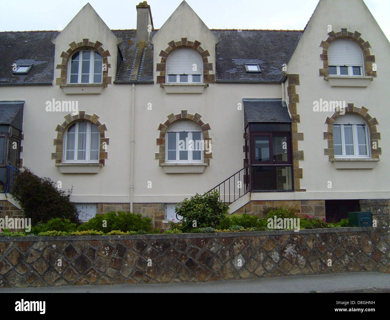 An antique house showcasing traditional architectural design, with aged ...