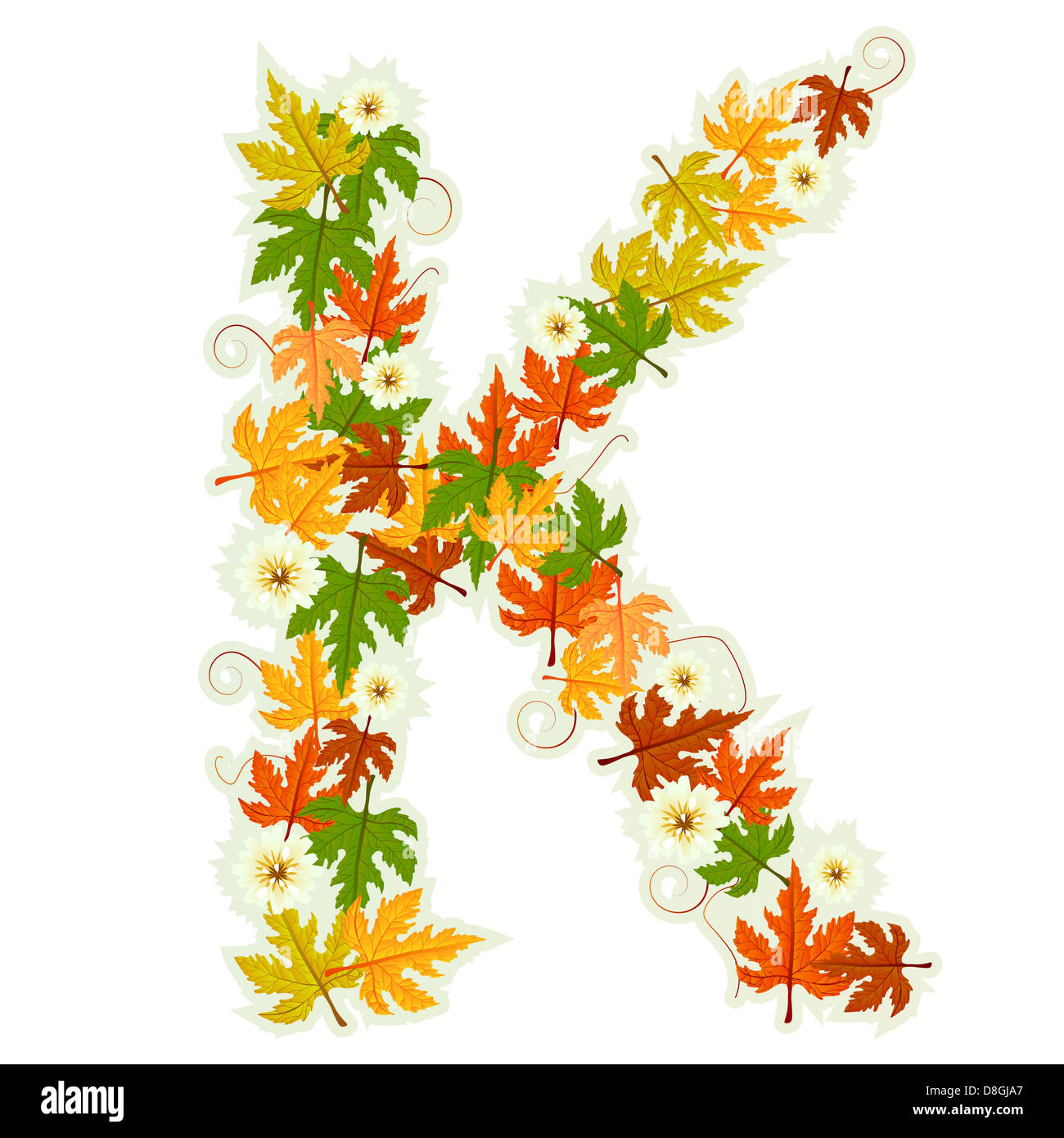 Pattern floral letter K Stock Photo - Alamy