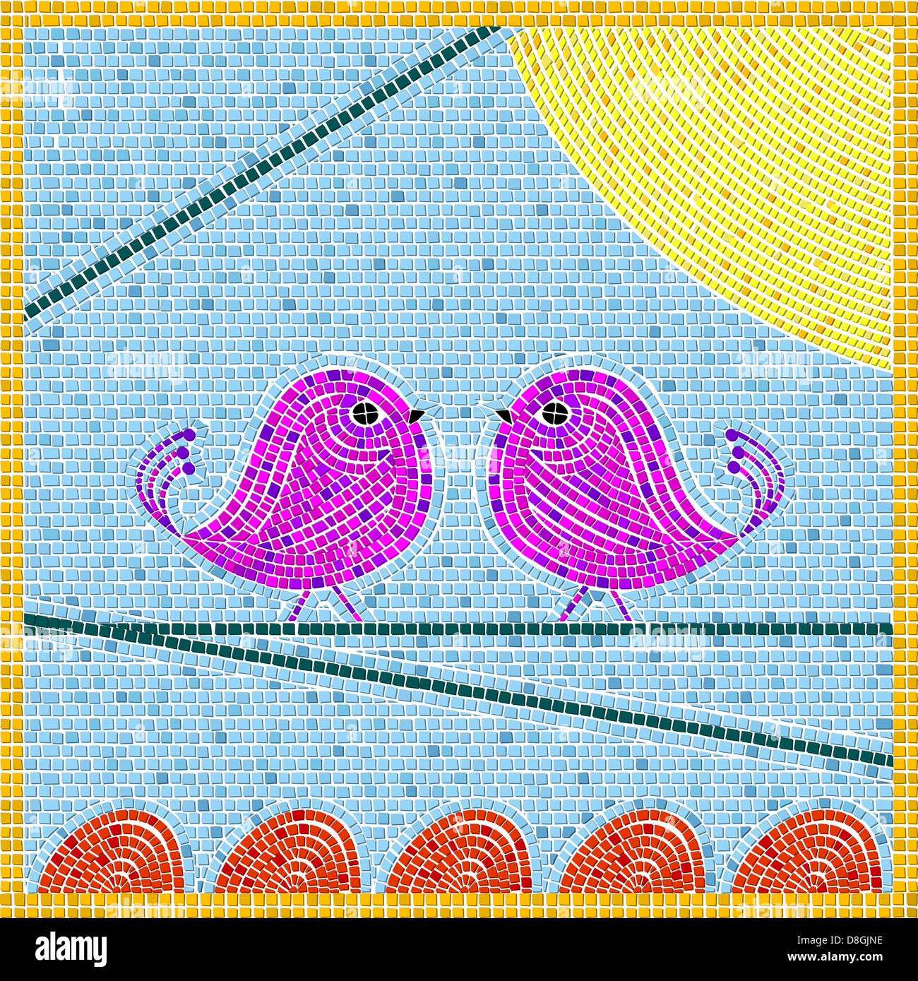 Tweet birds mosiac Stock Photo - Alamy