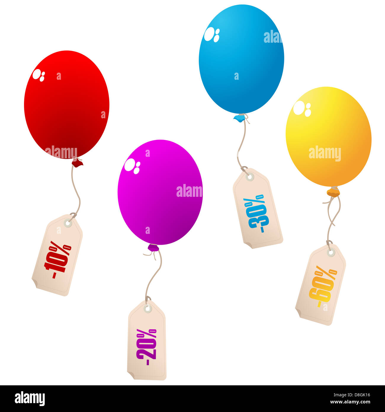 Discount balloons with price tags Stock Photo - Alamy