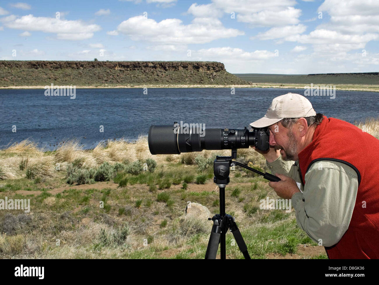 A professional photographer capturing images with a high-end camera ...