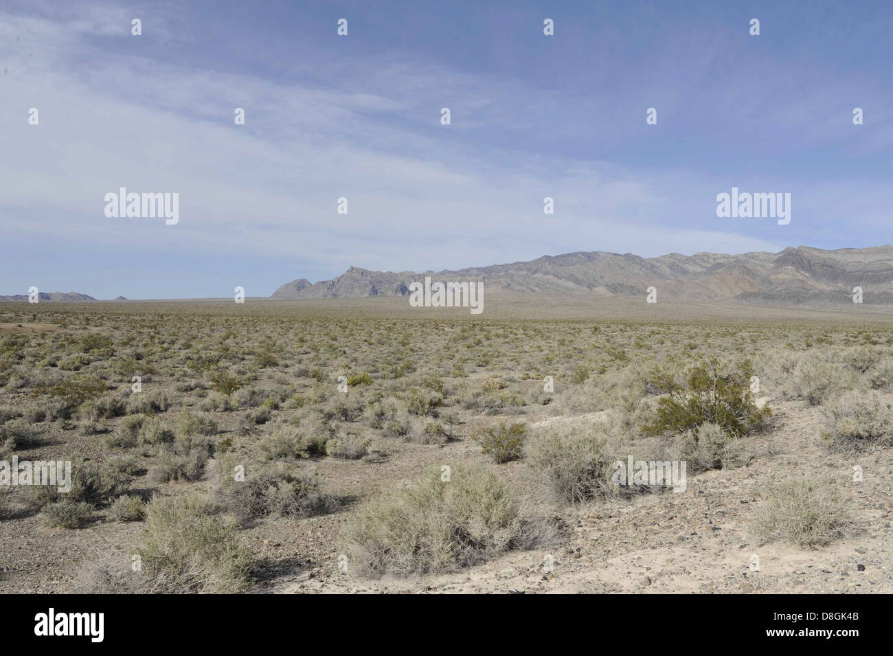 This expansive view captures the vast, arid desert landscape with its ...