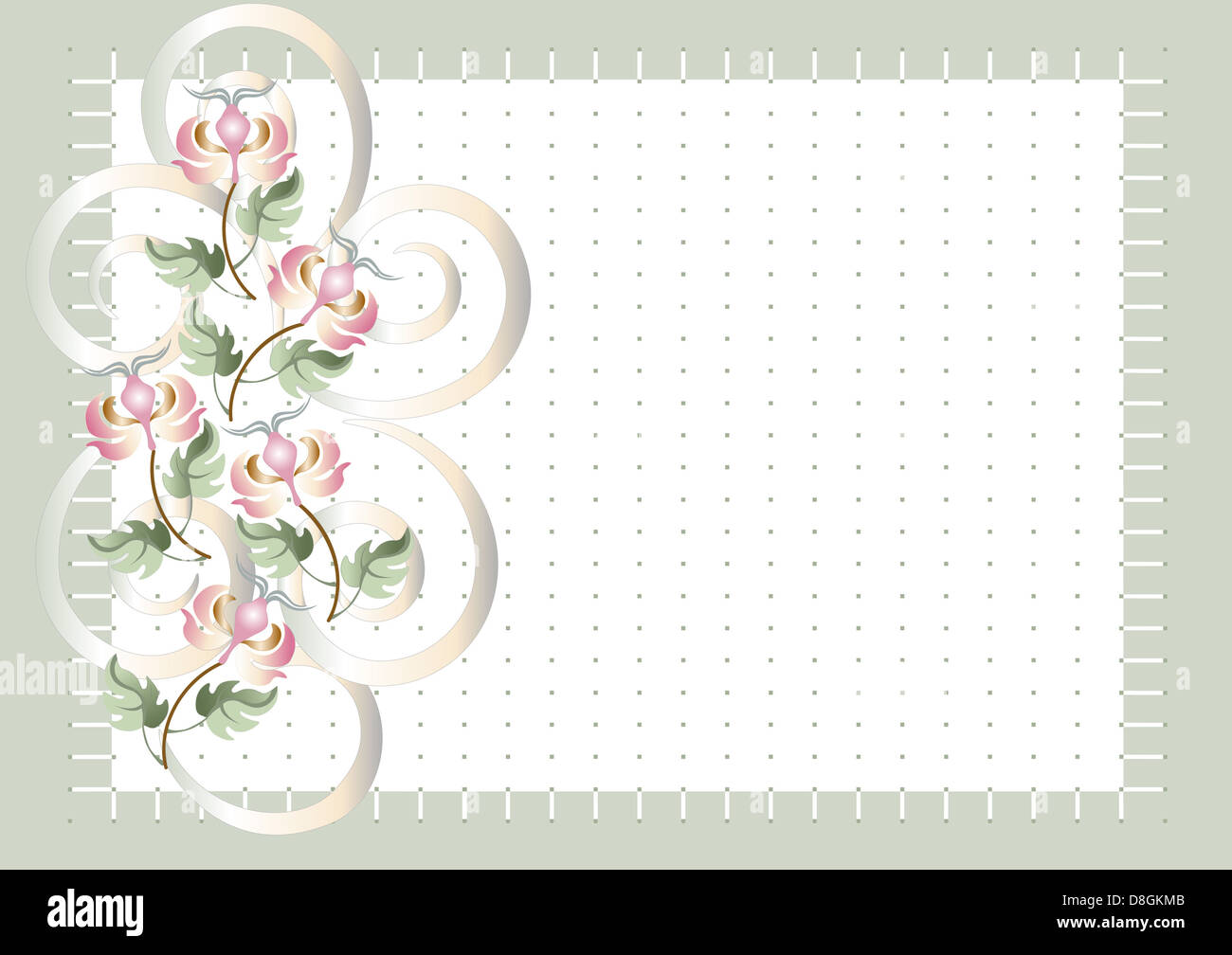 Background grid with flowers Stock Photo - Alamy