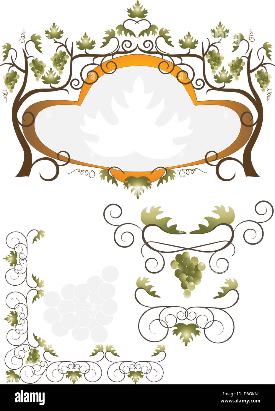 Label of grape leaves Stock Photo - Alamy