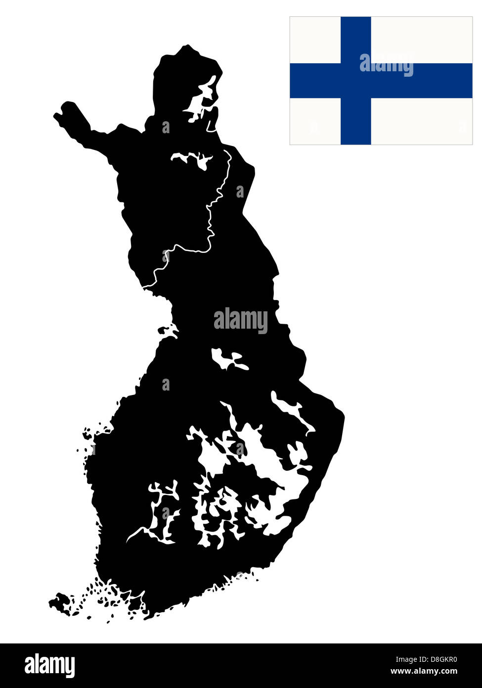 Detailed map of Finland Stock Photo - Alamy