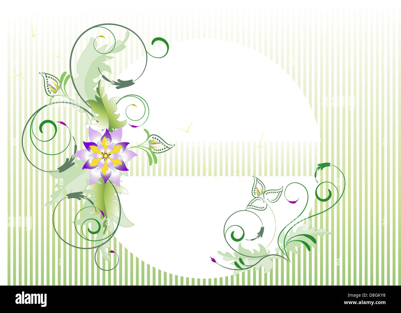 Green flower corner design hi-res stock photography and images - Alamy