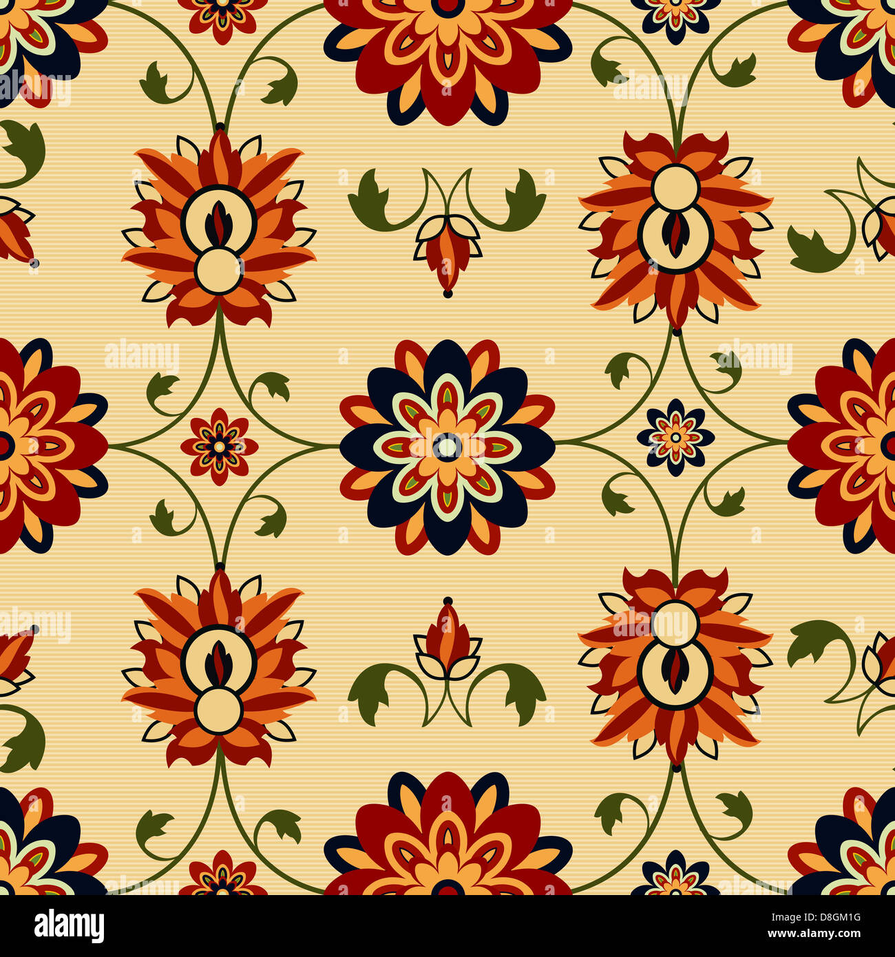 Seamless floral damask Stock Photo - Alamy