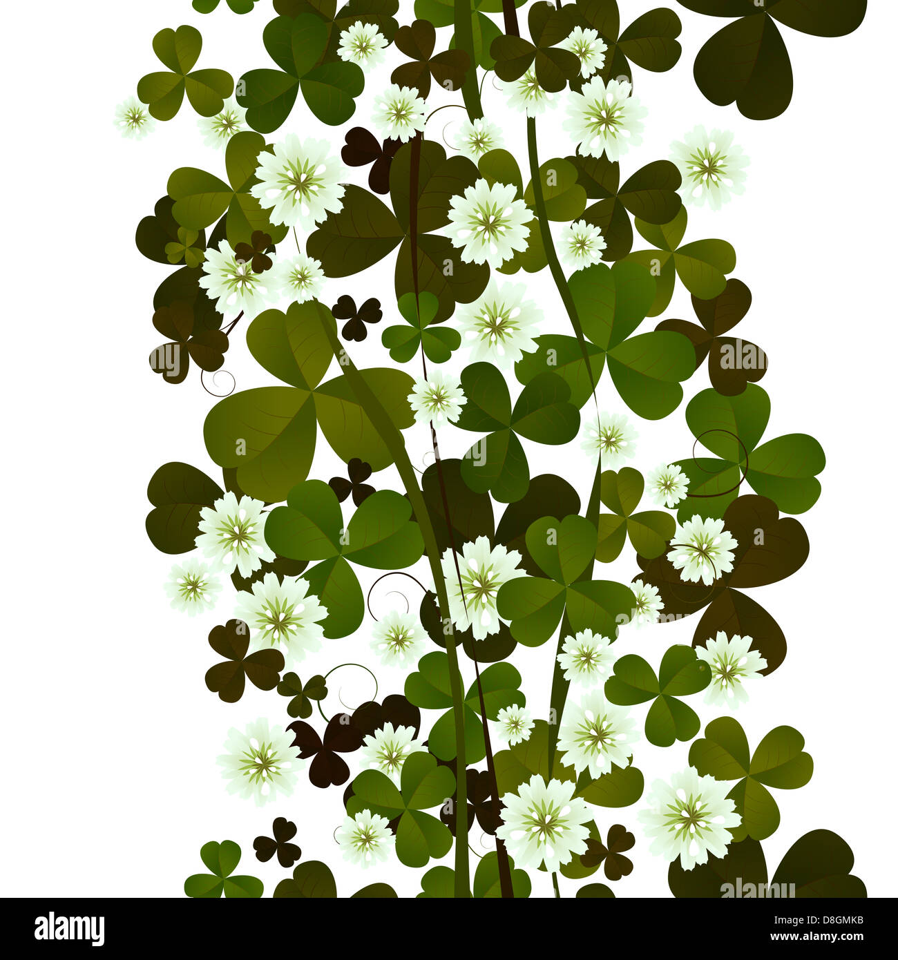 Clover leaves and flowers seamless tile Stock Photo - Alamy