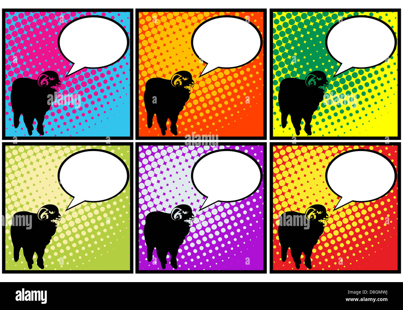 Sheep in pop art Stock Photo - Alamy