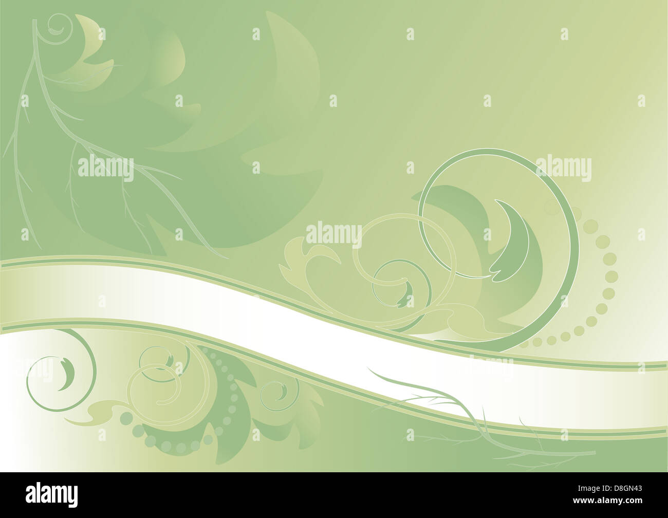 Abstract green floral banner Stock Photo - Alamy