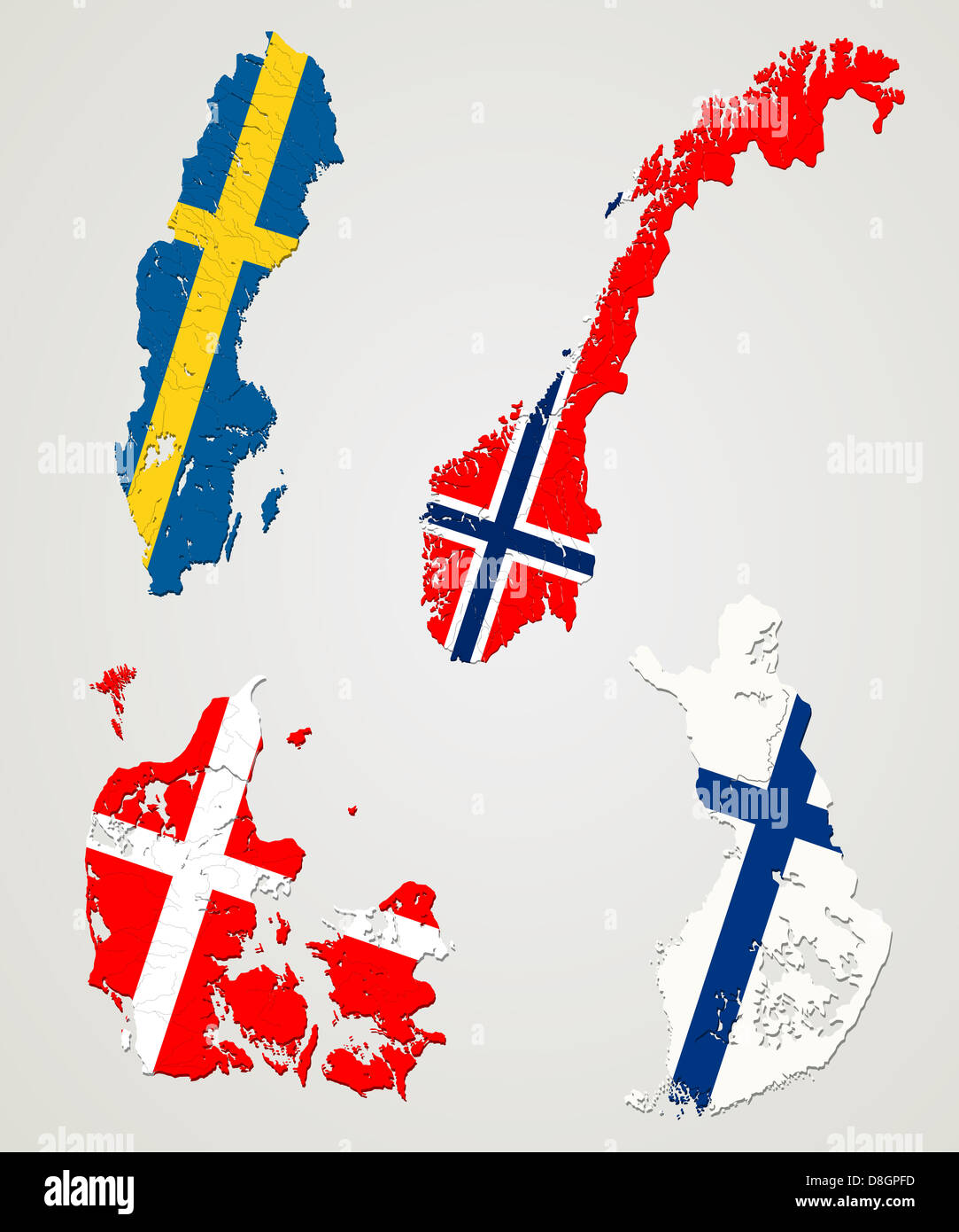 Nordic countries map hi-res stock photography and images - Alamy