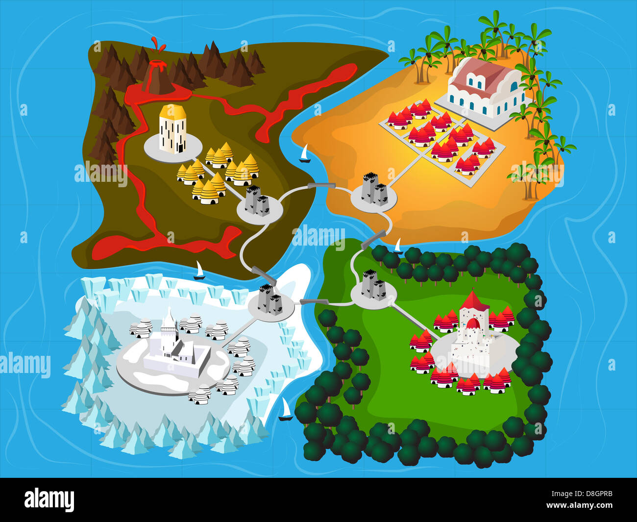 Four Kindom map Stock Photo - Alamy