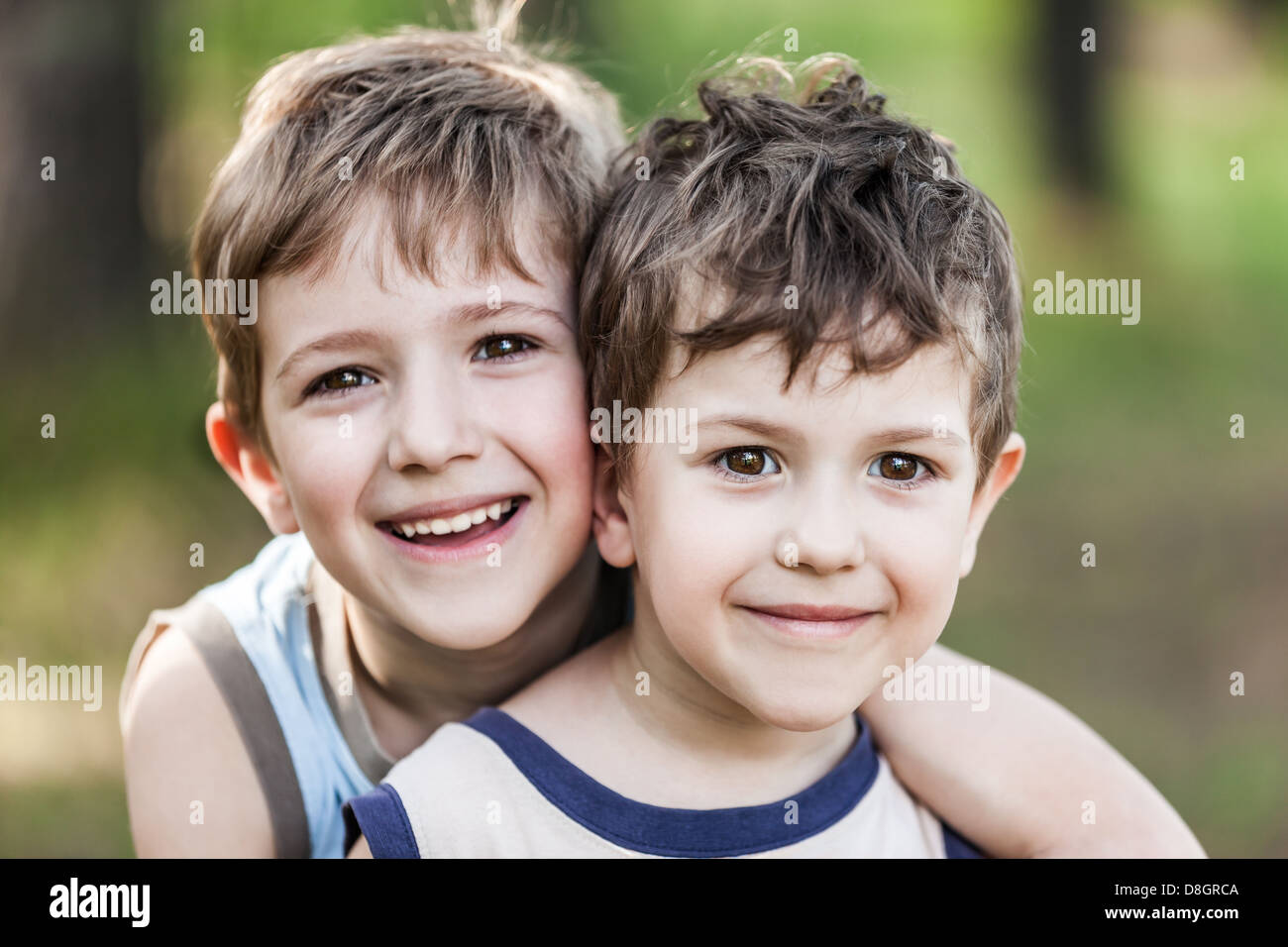 Two brother boys Stock Photo - Alamy