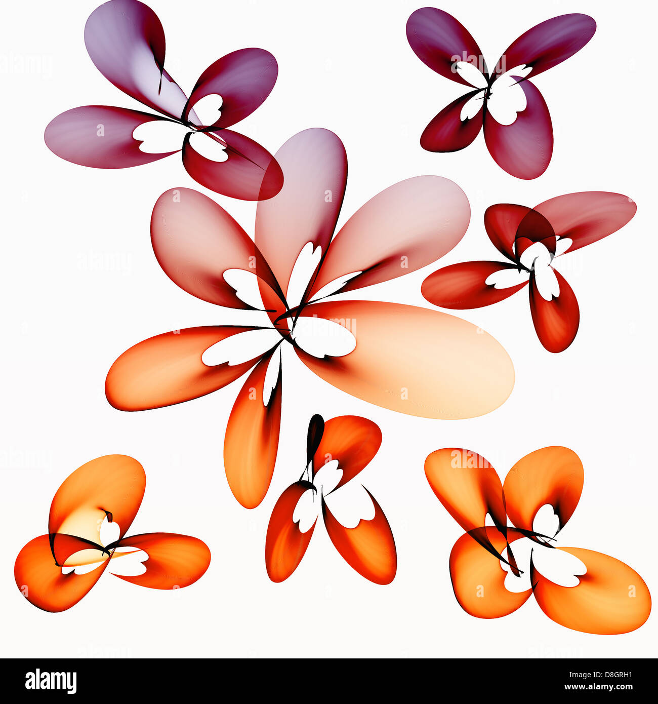 Abstract flowers painting Cut Out Stock Images & Pictures - Alamy