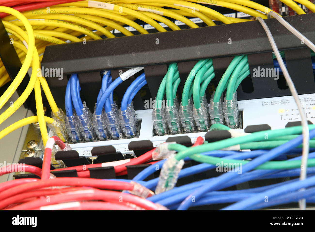 close up network switch and patch cables Stock Photo - Alamy