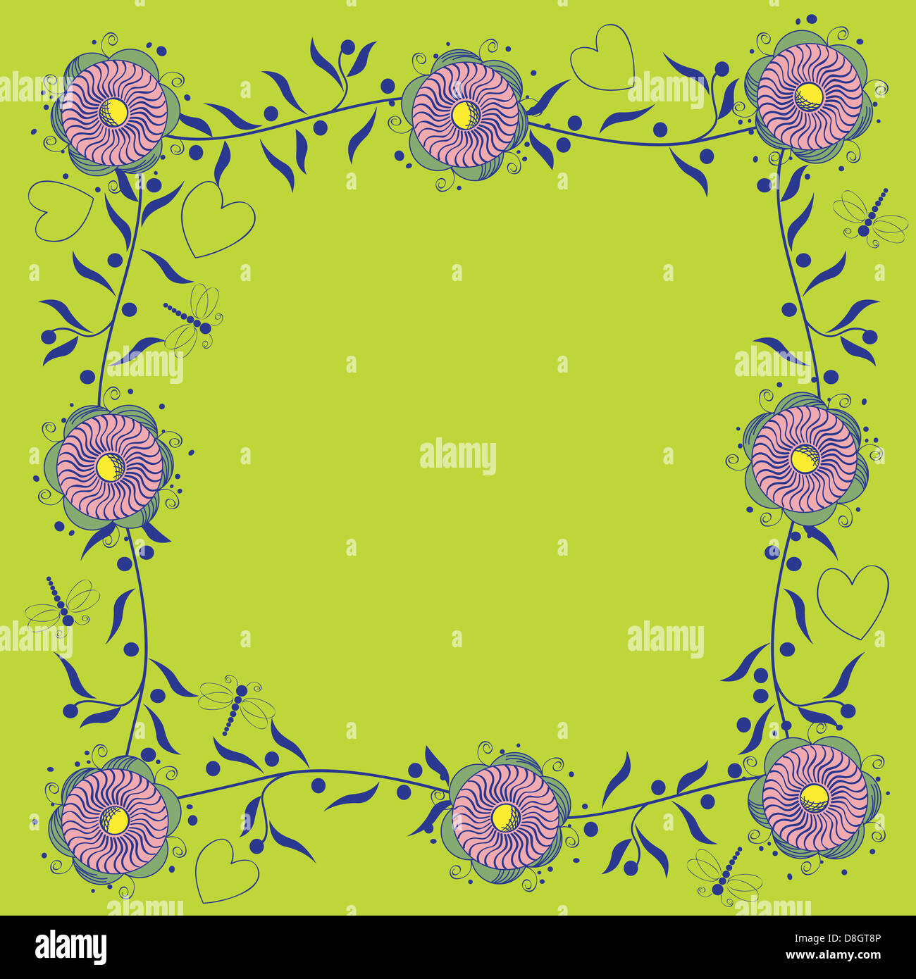 Stylized floral border Stock Photo - Alamy