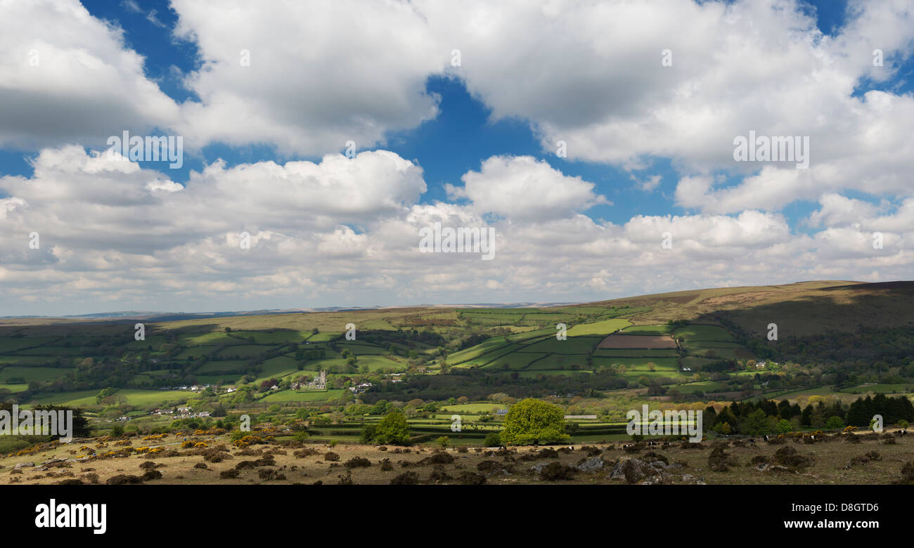Widecombe in the Moor. Widecombe Valley. Dartmoor National Park, Devon ...