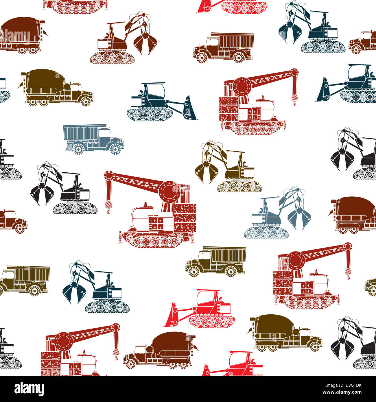Construction vehicles pattern Stock Photo - Alamy