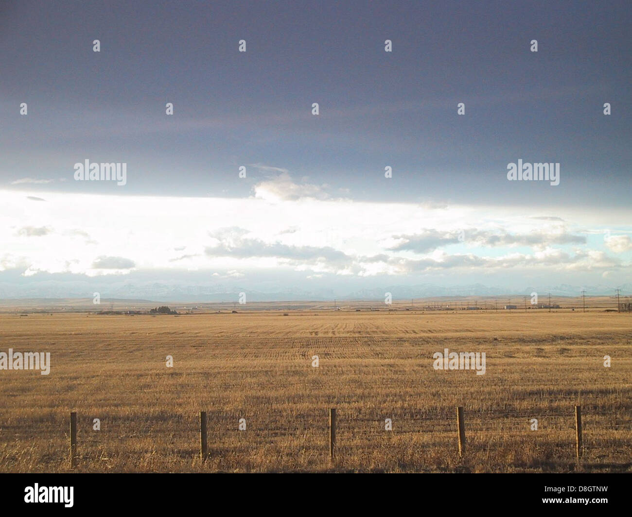 A wide, open field in Canada, with lush green grass stretching to the ...