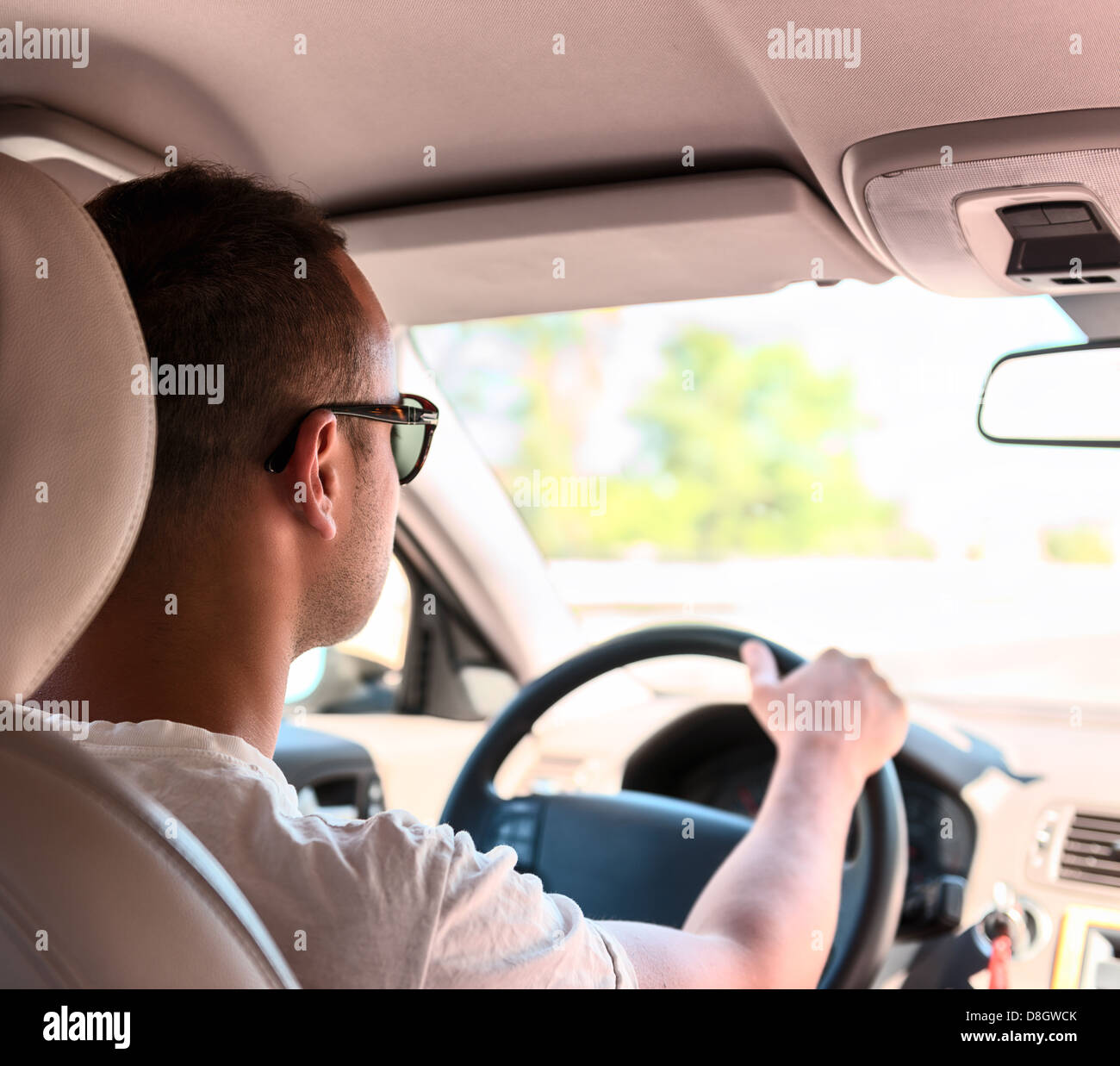 Man driving a car. Inside shoot Stock Photo - Alamy