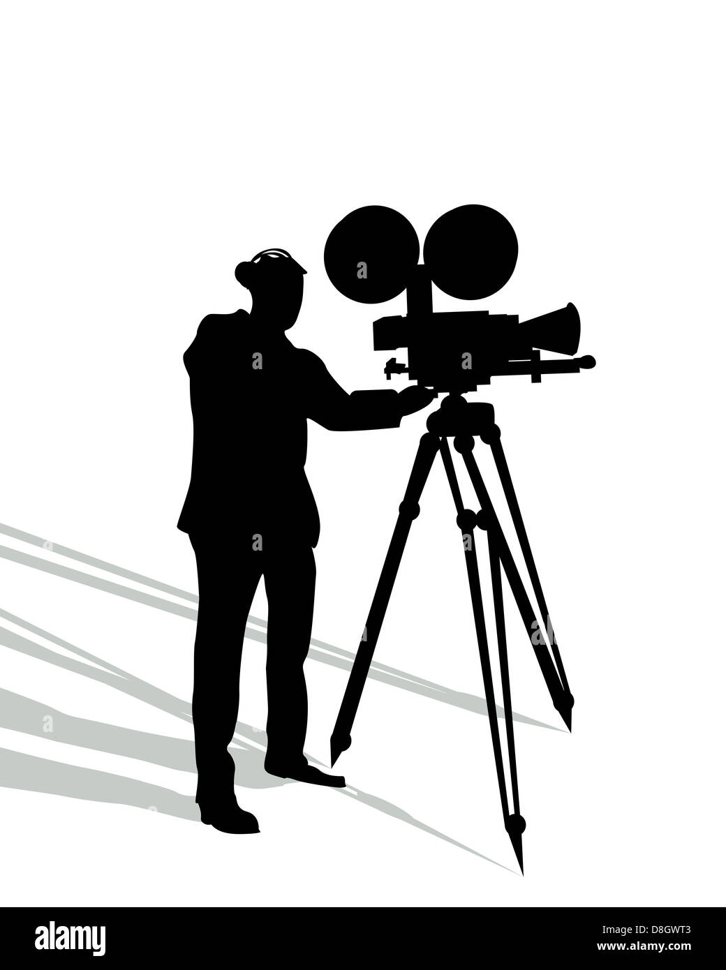 Camera man on white Stock Photo - Alamy