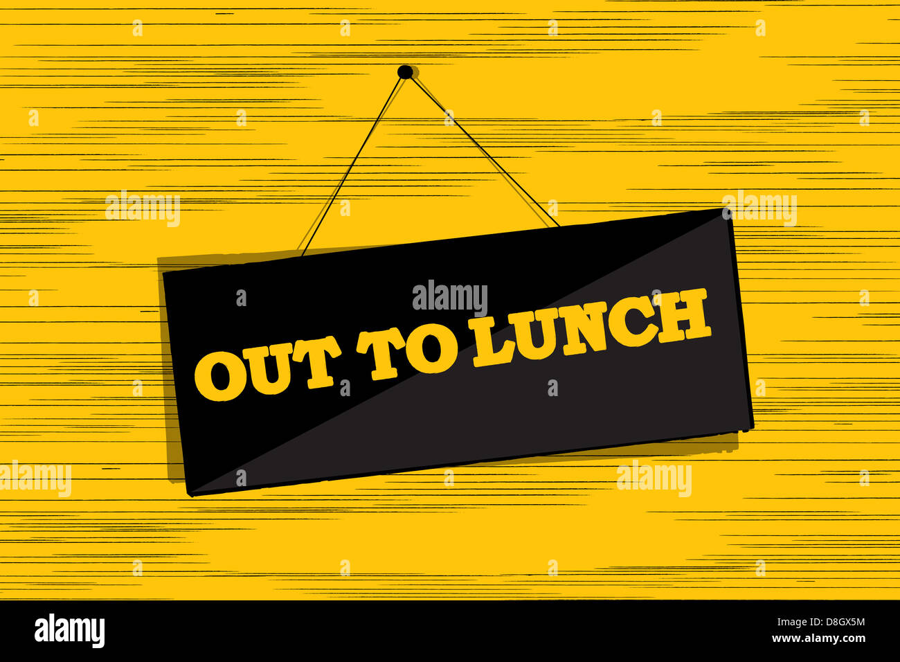 Out to lunch message Stock Photo - Alamy
