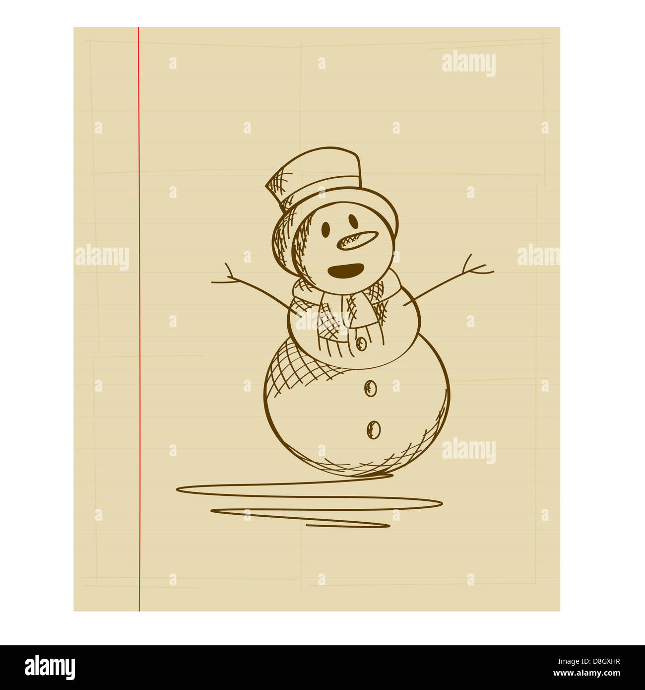 Snow man doodle Stock Photo - Alamy