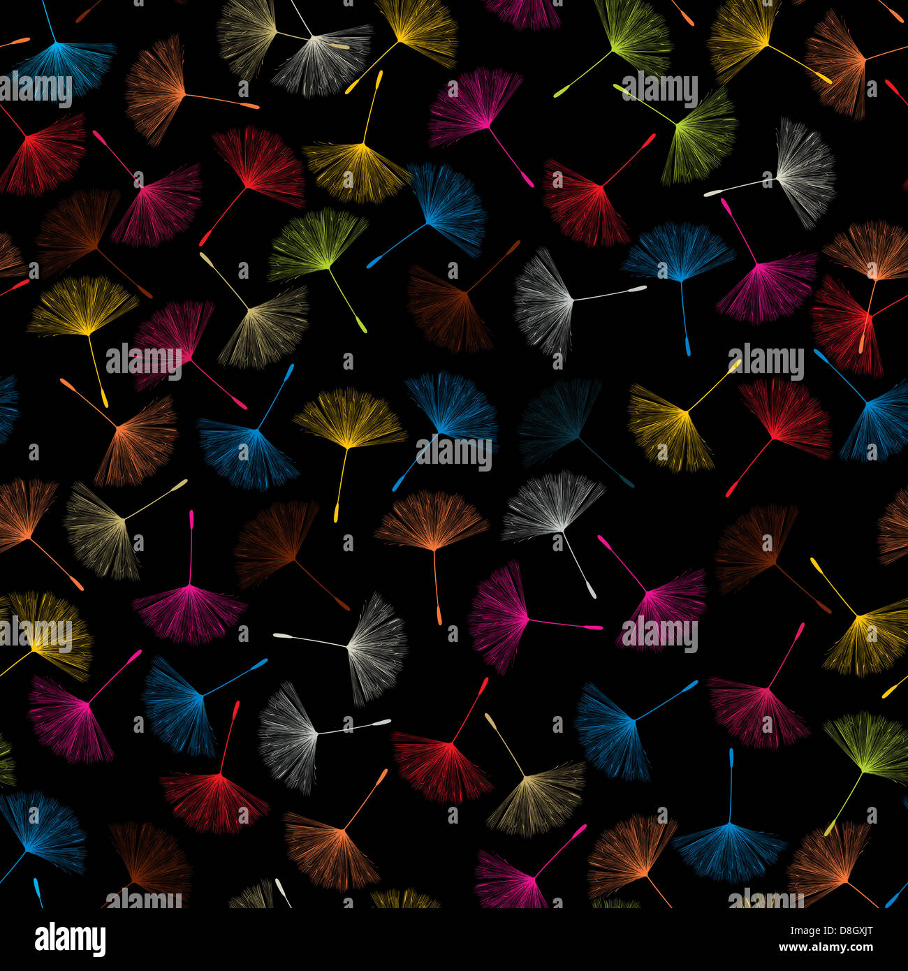 Dandelions seed pattern Stock Photo - Alamy