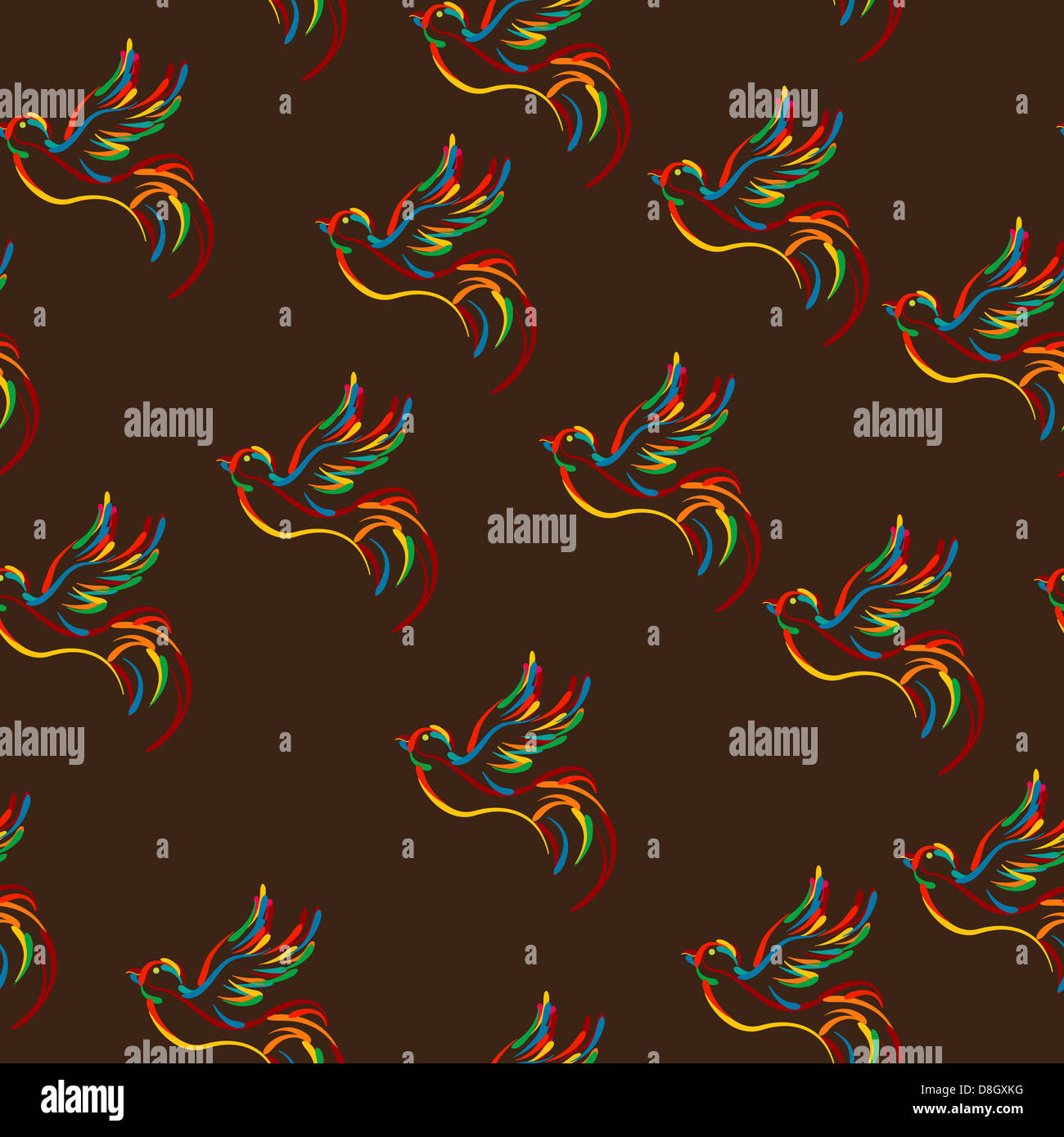 Stylish bird pattern Stock Photo - Alamy