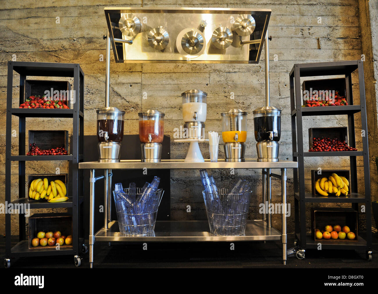 A fruit bar of the Internet messaging service Twitter is seen in the ...