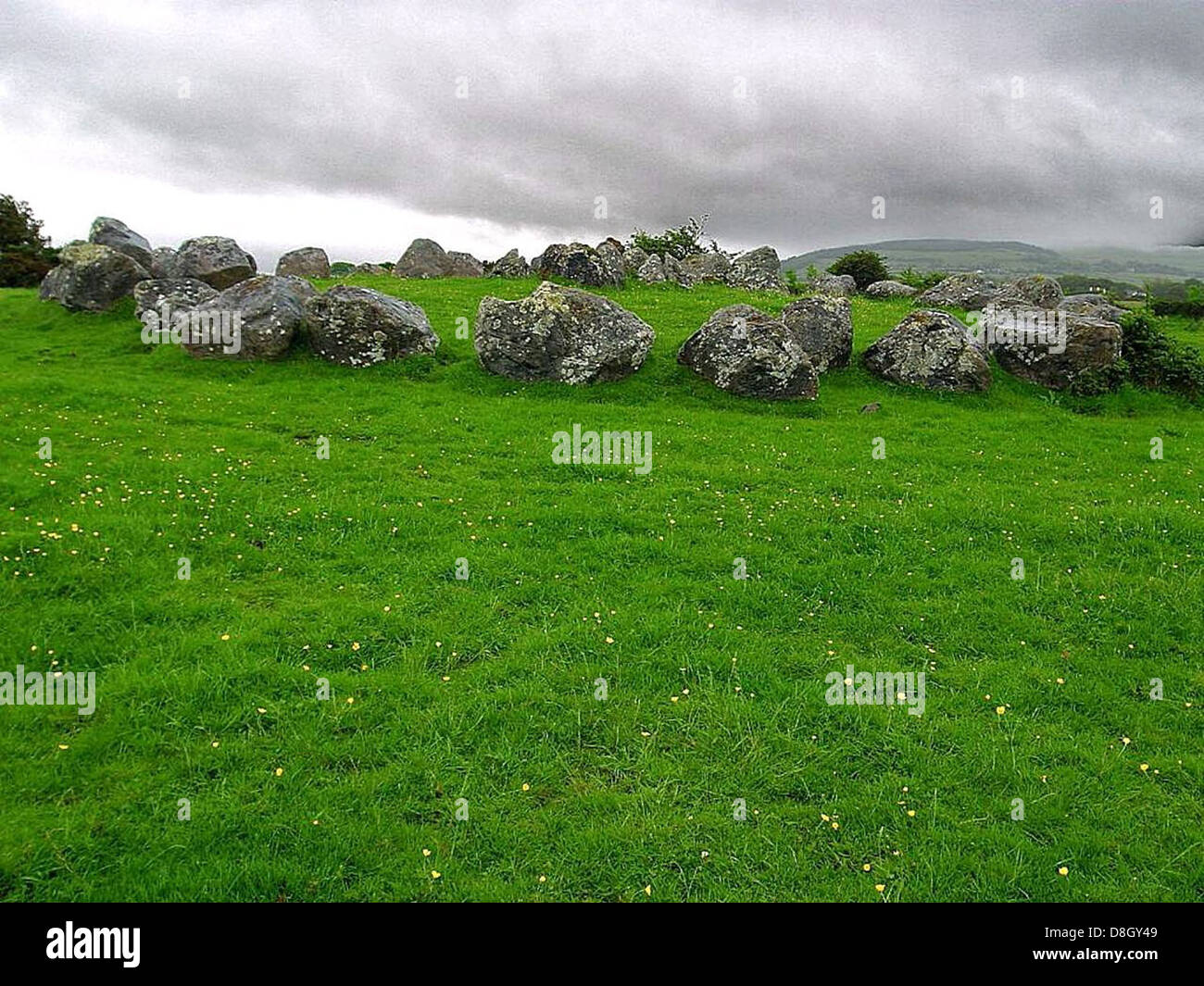 An image showing the ancient stone circles at Carrowmore, Ireland ...