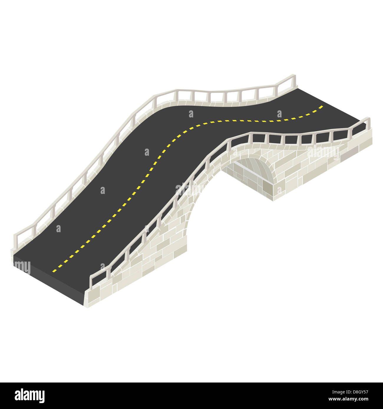 Isometric stone bridge Stock Photo - Alamy