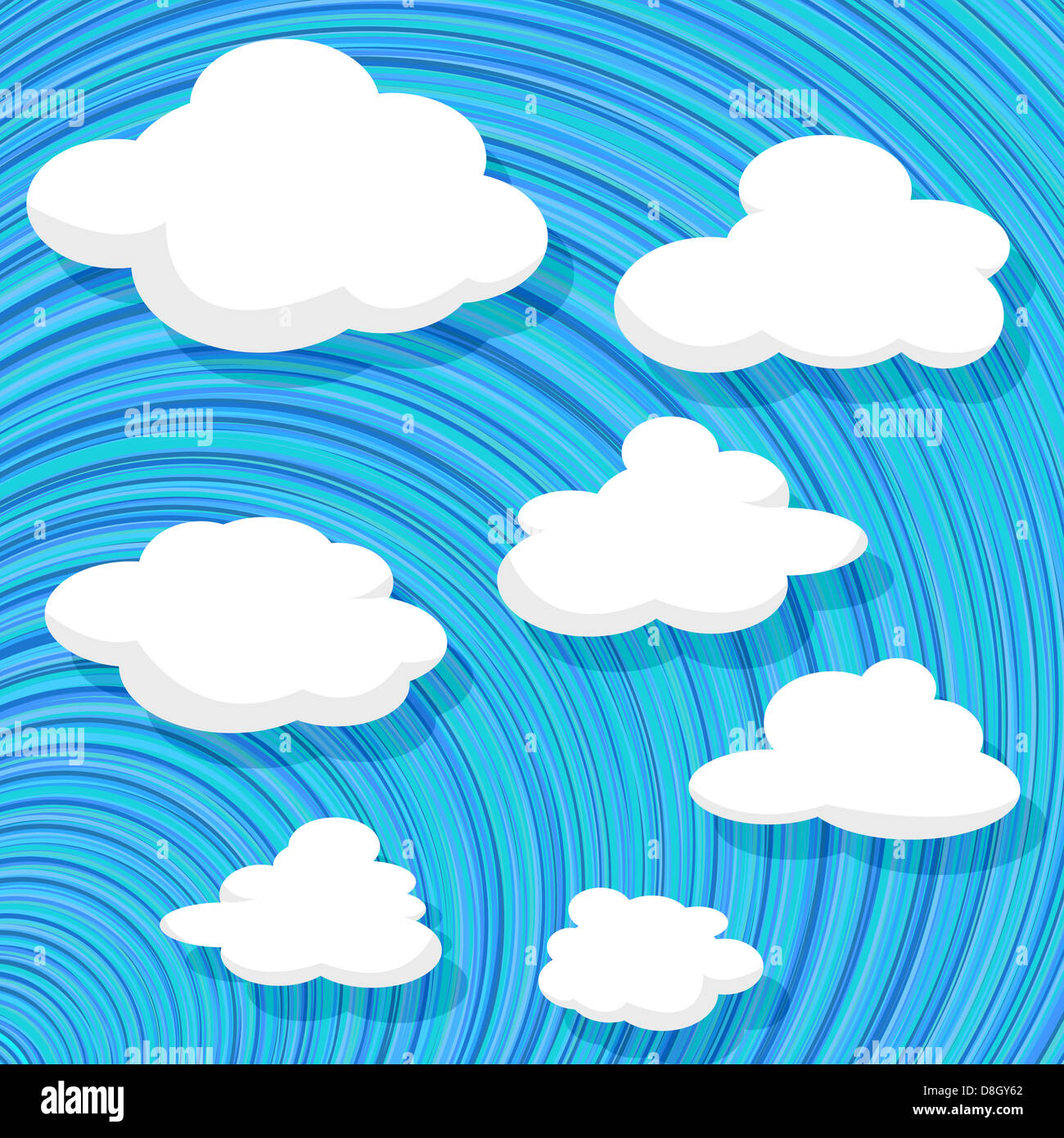 Cartoon style clouds Stock Photo - Alamy