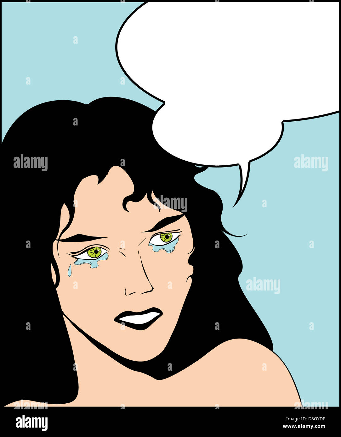 Sad girl pop art vintage hi-res stock photography and images - Alamy
