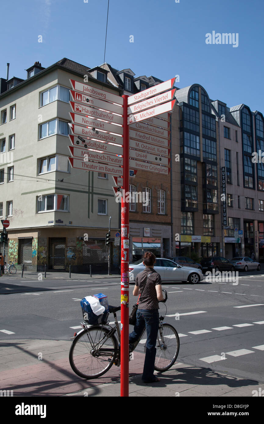 Directional Signs in Cologne, Germany Stock Photo - Alamy