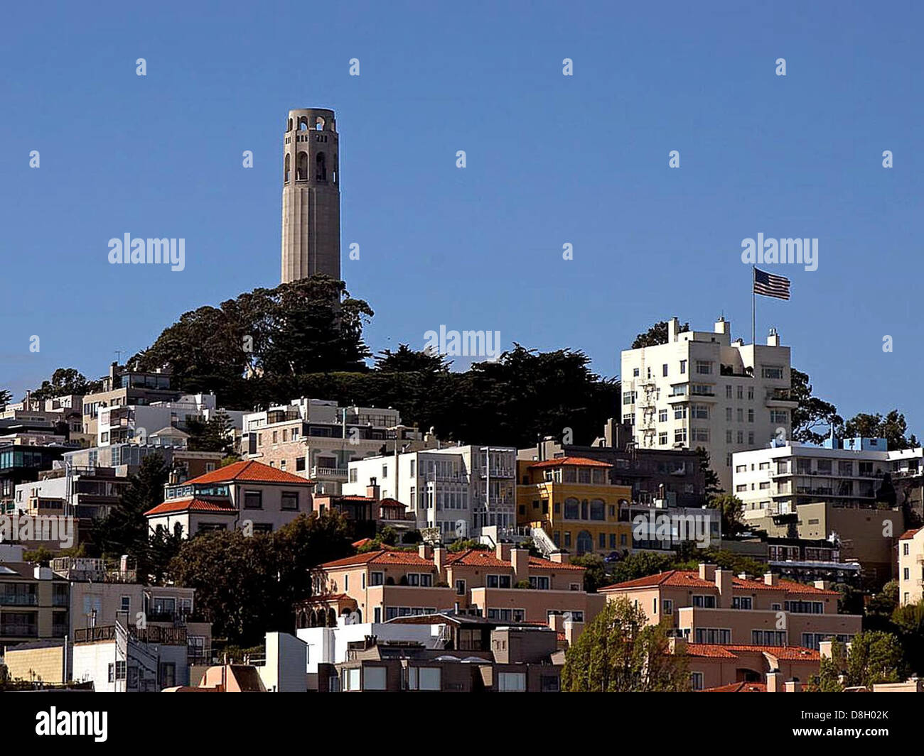 Coit Tower, located on Telegraph Hill in San Francisco, offers ...