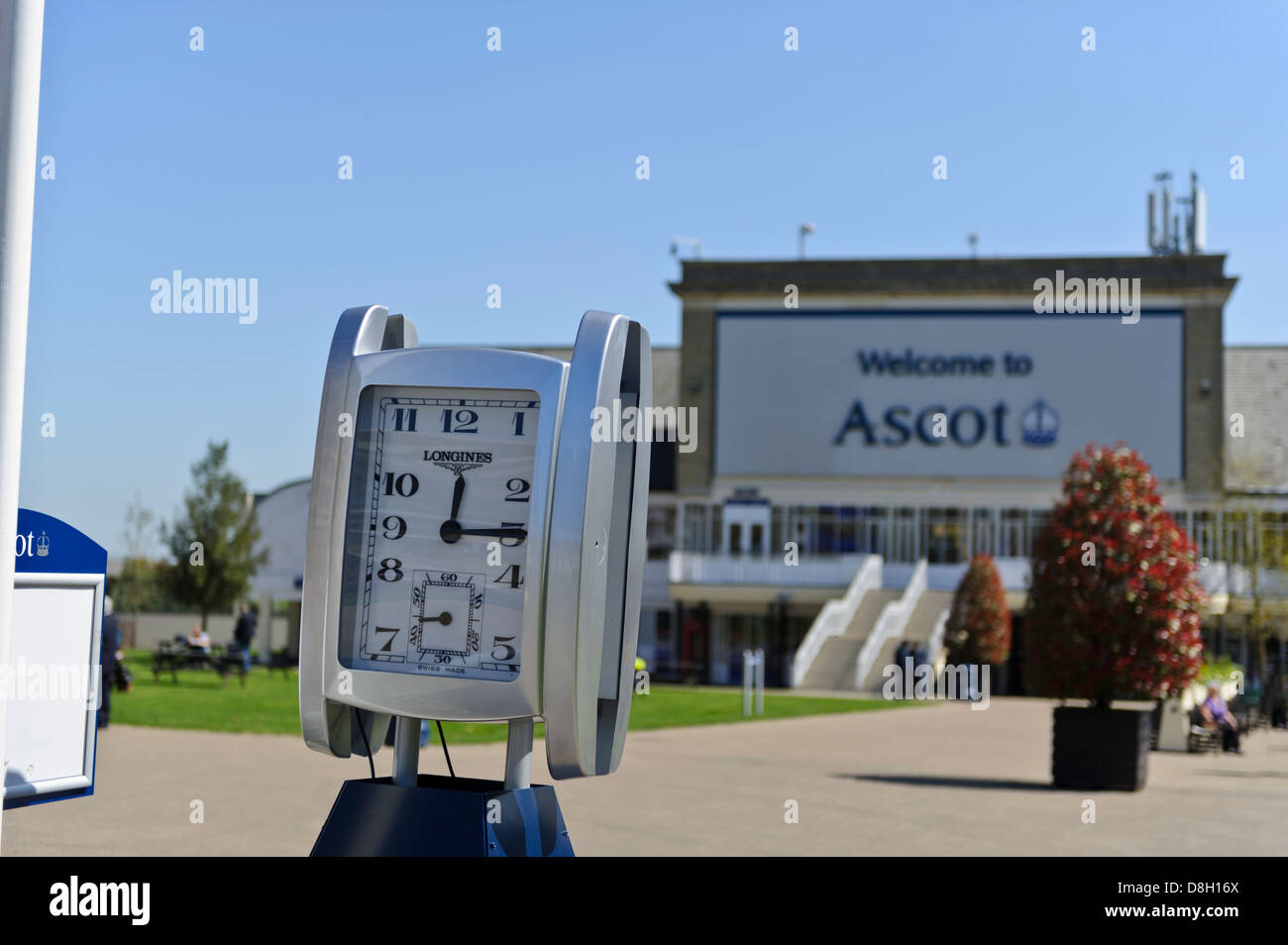 Clock in the courtyard of Ascot Racecourse, Berkshire, England, United ...
