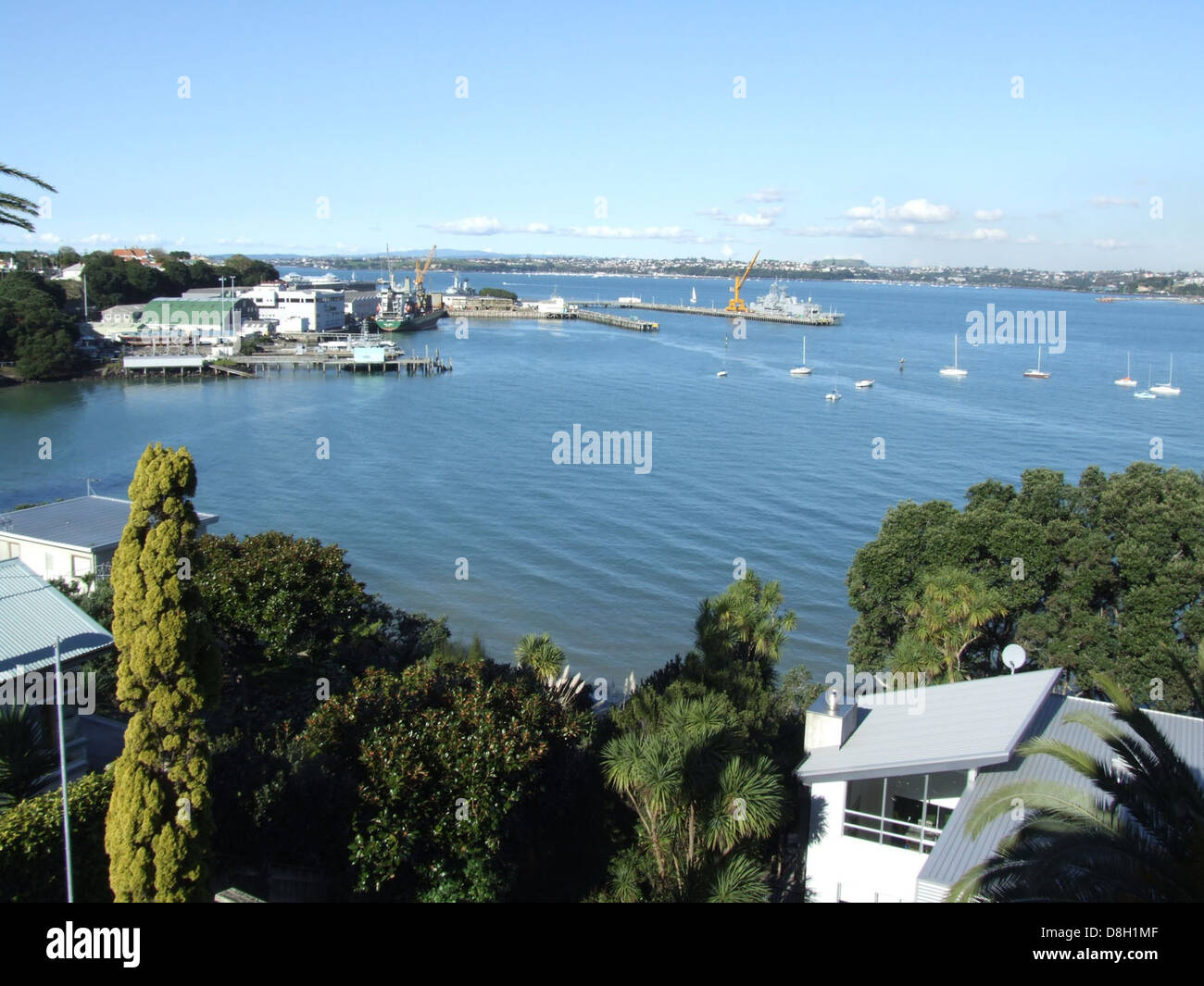 A view of the Devonport naval base, located in New Zealand. This ...