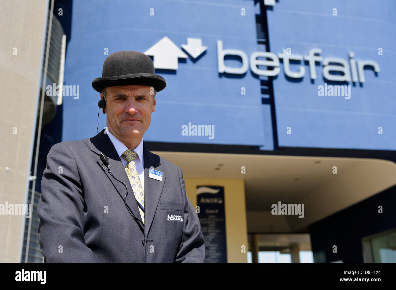 Security Guard outside Ascot Racecourse Stand, Berkshire, England ...