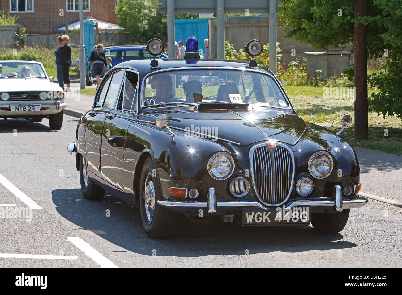 A1968 Jaguar S Type Police car is in its original black livery and is ...