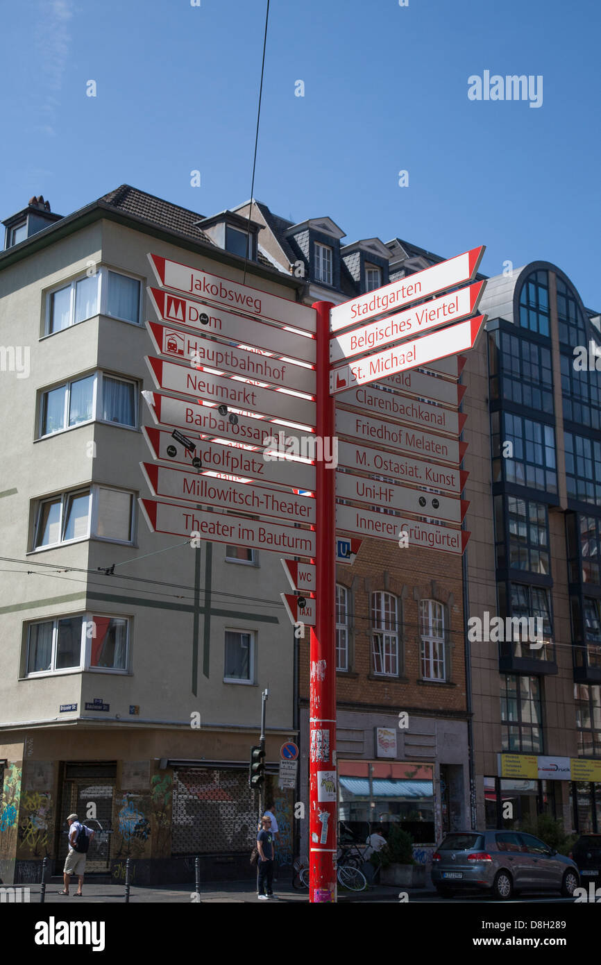 Directional Signs in Cologne, Germany Stock Photo - Alamy