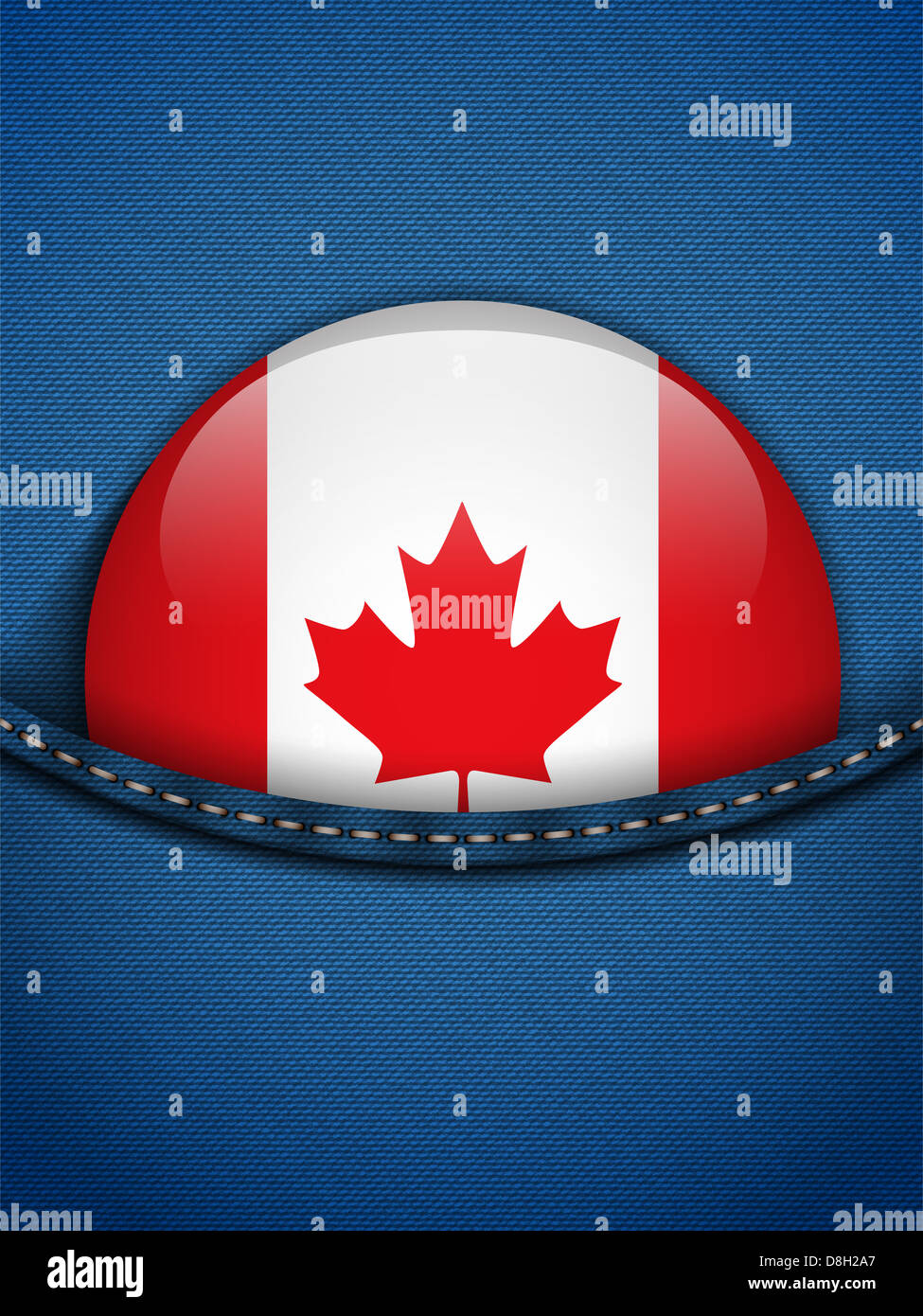 Vector - Canada Flag Button in Jeans Pocket Stock Photo - Alamy