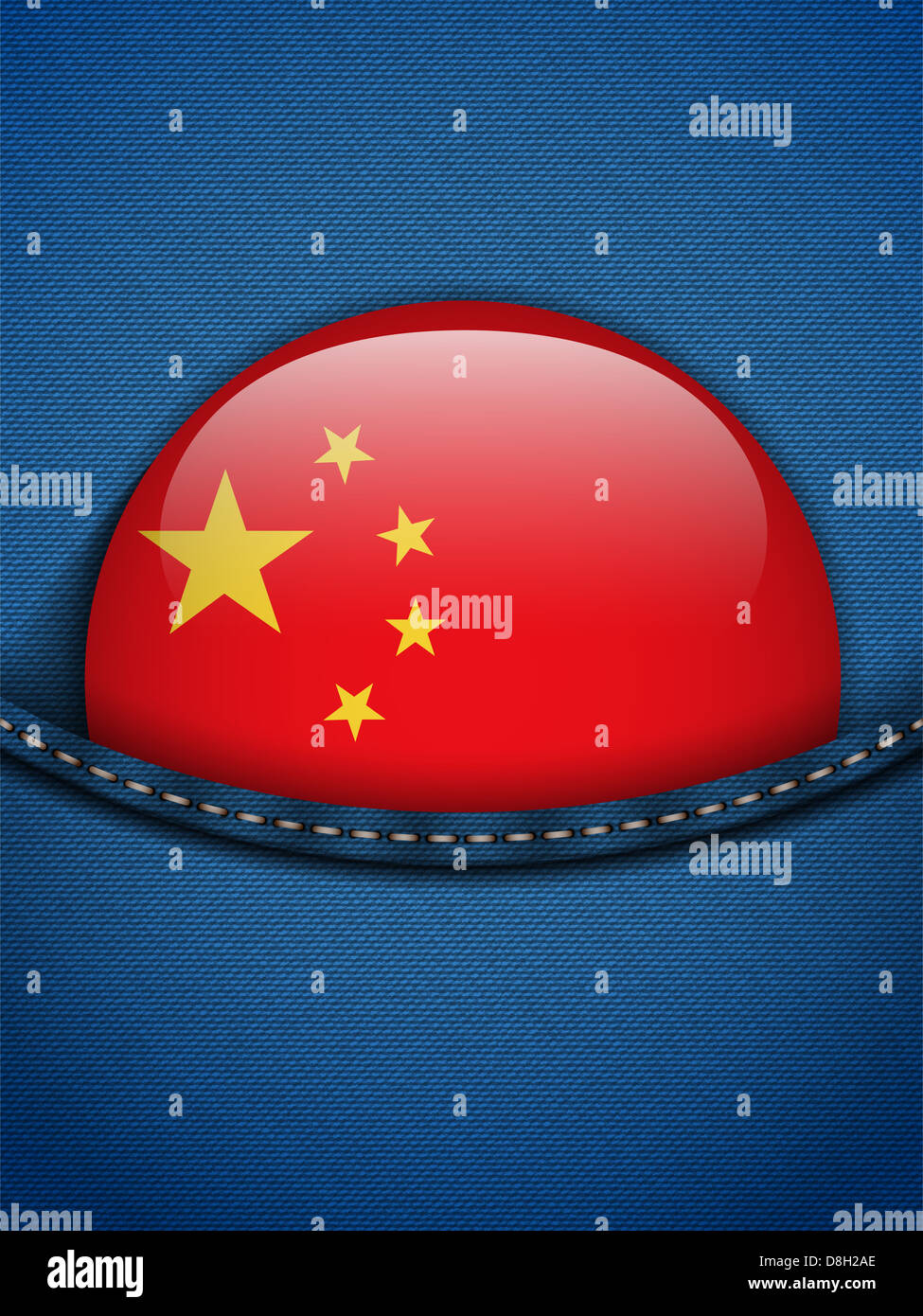 Vector - China Flag Button in Jeans Pocket Stock Photo - Alamy