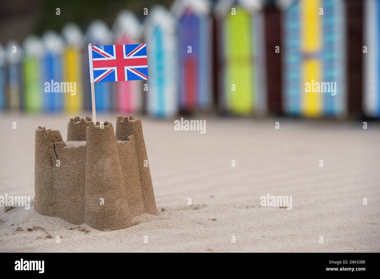 Devon sandcastle flag hi-res stock photography and images - Alamy