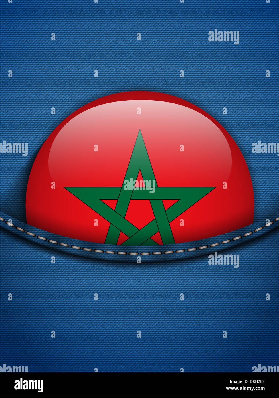 Vector - Morocco Flag Button in Jeans Pocket Stock Photo - Alamy