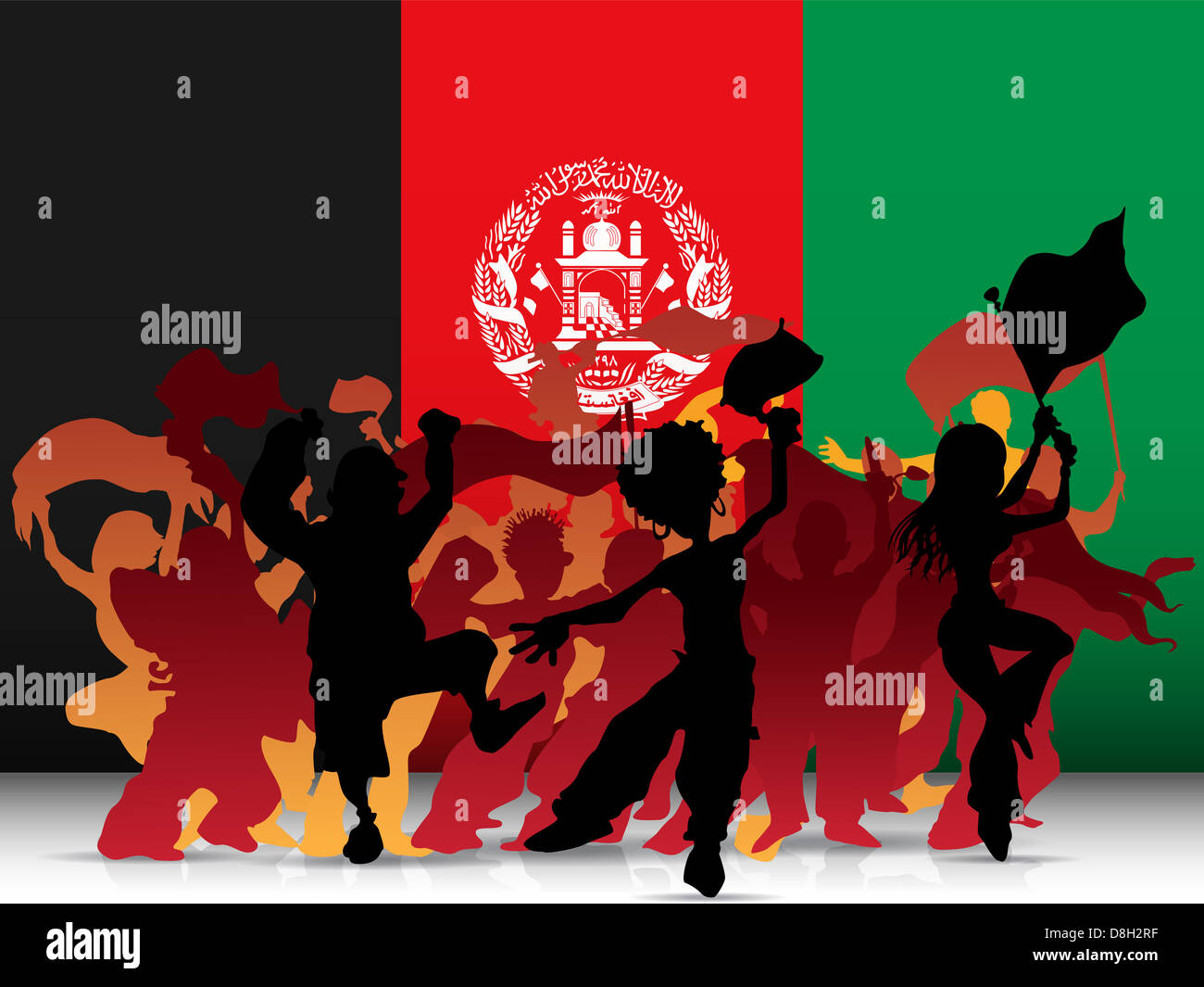 Vector - Afghanistan Sport Fan Crowd with Flag Stock Photo - Alamy