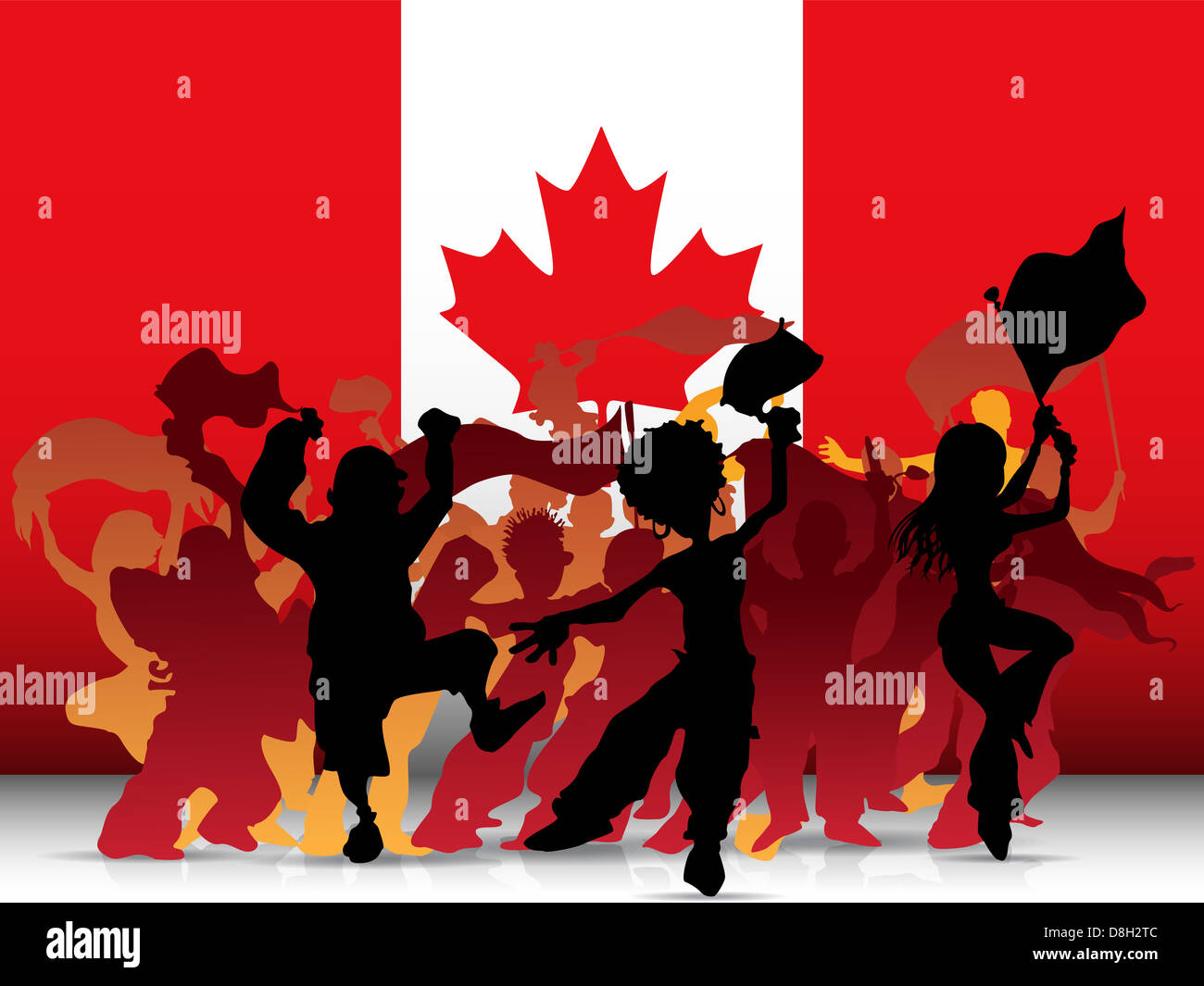 Vector - Canada Sport Fan Crowd with Flag Stock Photo - Alamy