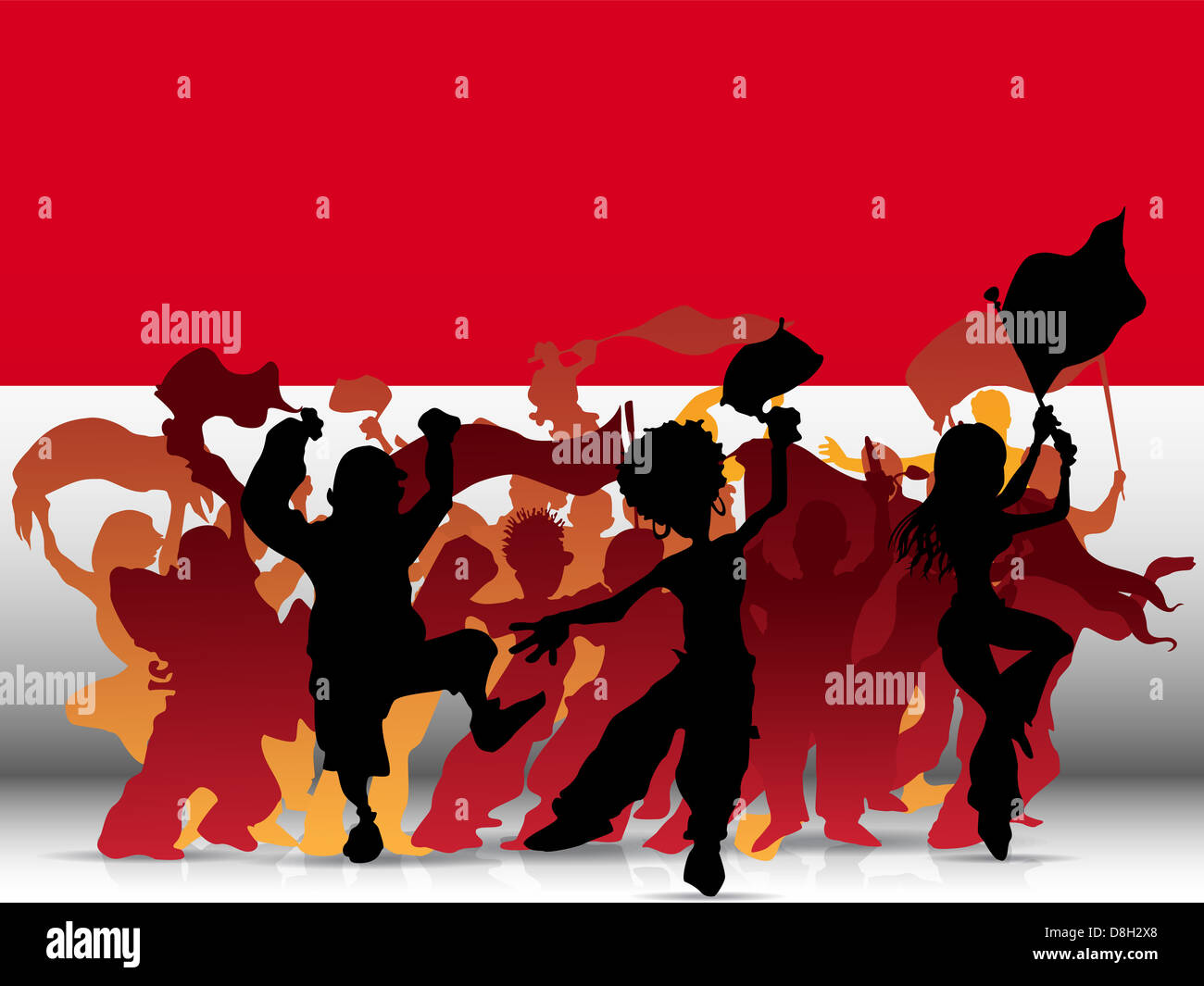 Vector - Monaco Sport Fan Crowd with Flag Stock Photo - Alamy